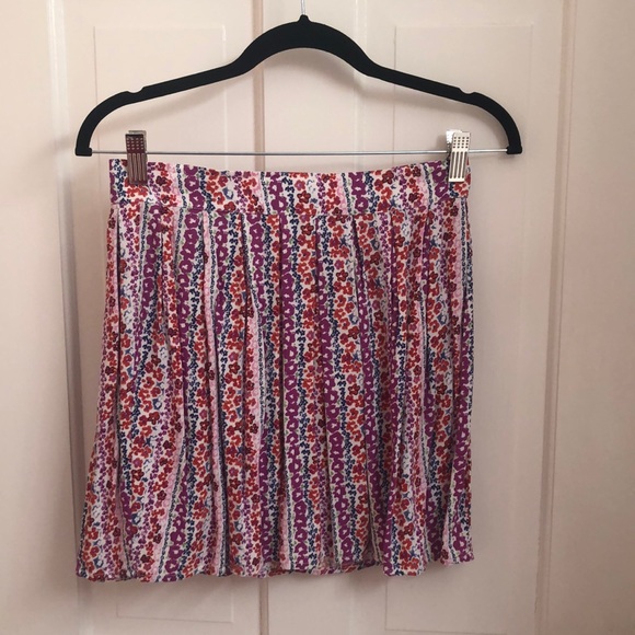Frenchi | Skirts | Colorful Pleated Floral Skirt | Poshmark